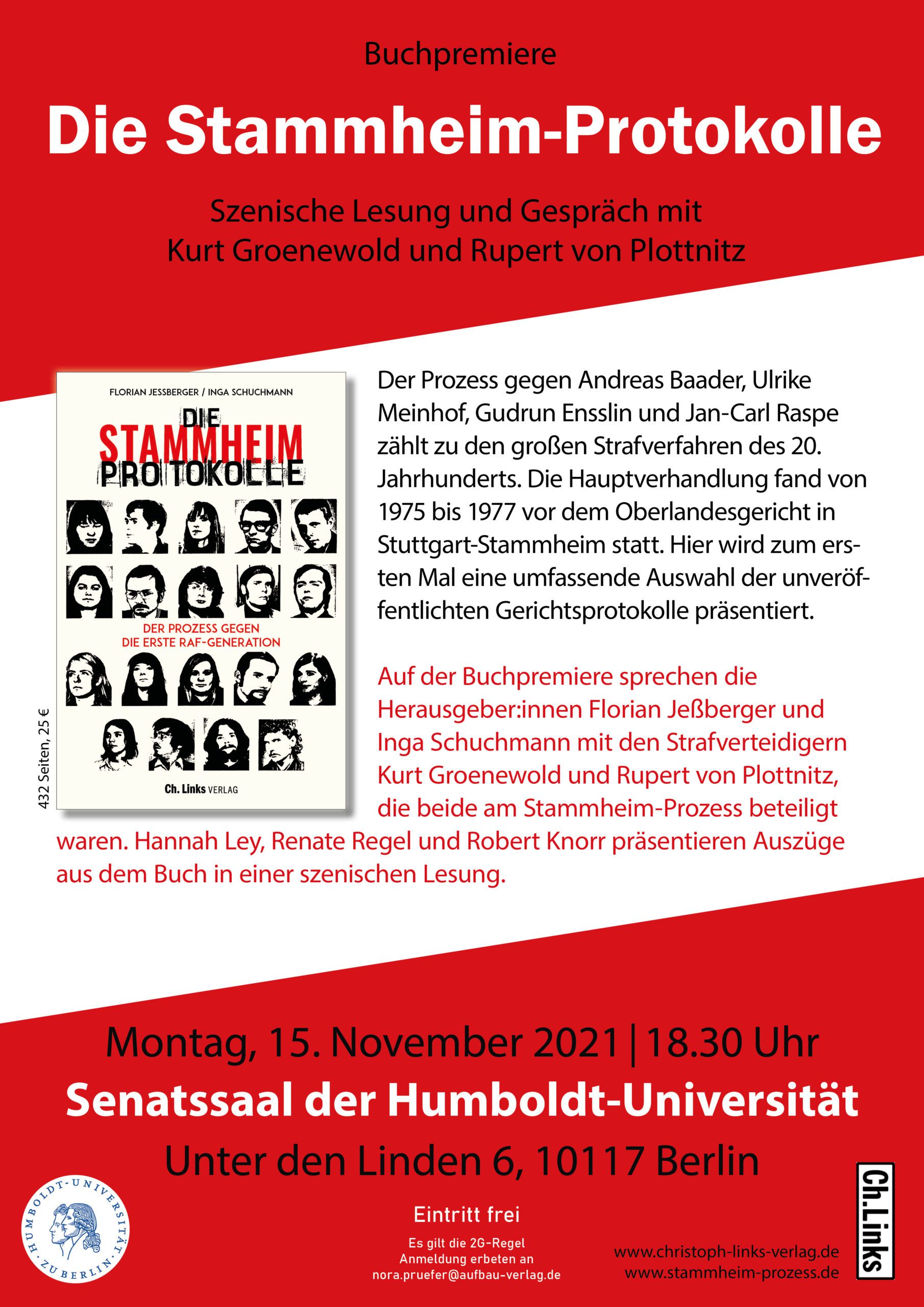 Veranstaltungen — Stammheim-Protokoll